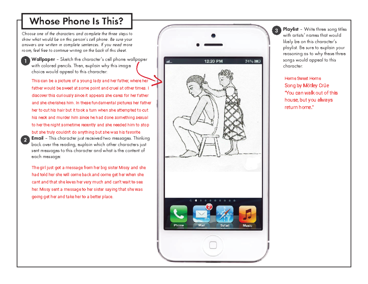 Alana Strange - Character-Cell-Phone-Activity - Wallpaper – Sketch the ...