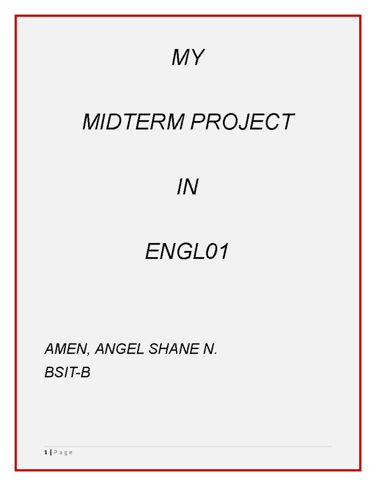 Amenmidterm Project - Documentation - MY MIDTERM PROJECT IN ENGL AMEN ...