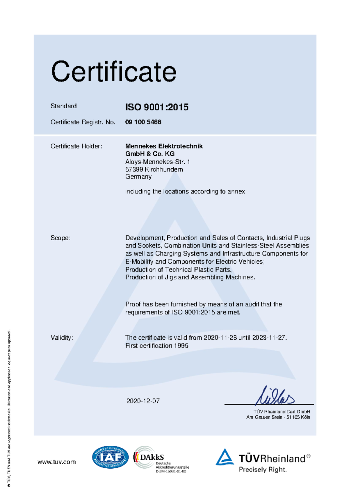 2020-2023 MEK-ISO-9001-Certificate - Certificate Standard ISO 9001 ...