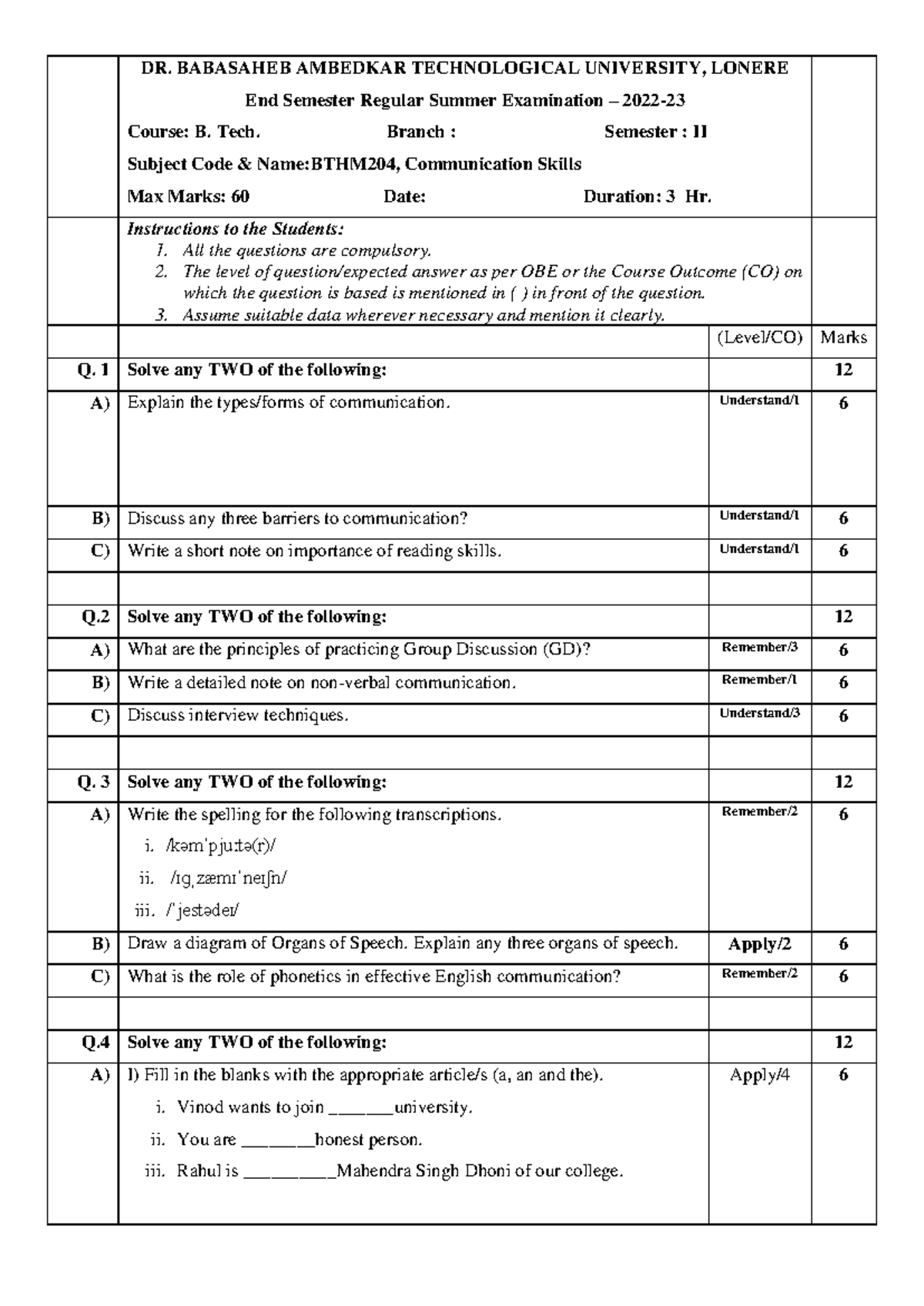 Cs paper 1 - DR. BABASAHEB AMBEDKAR TECHNOLOGICAL UNIVERSITY, LONERE ...