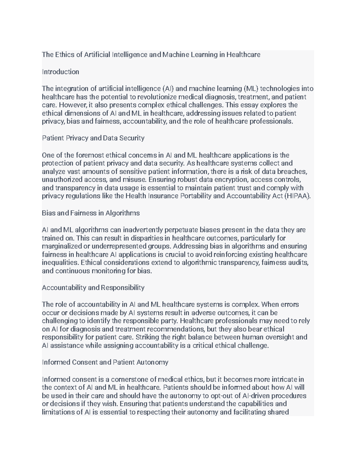 The Ethics of Artificial Intelligence and Machine Learning in ...