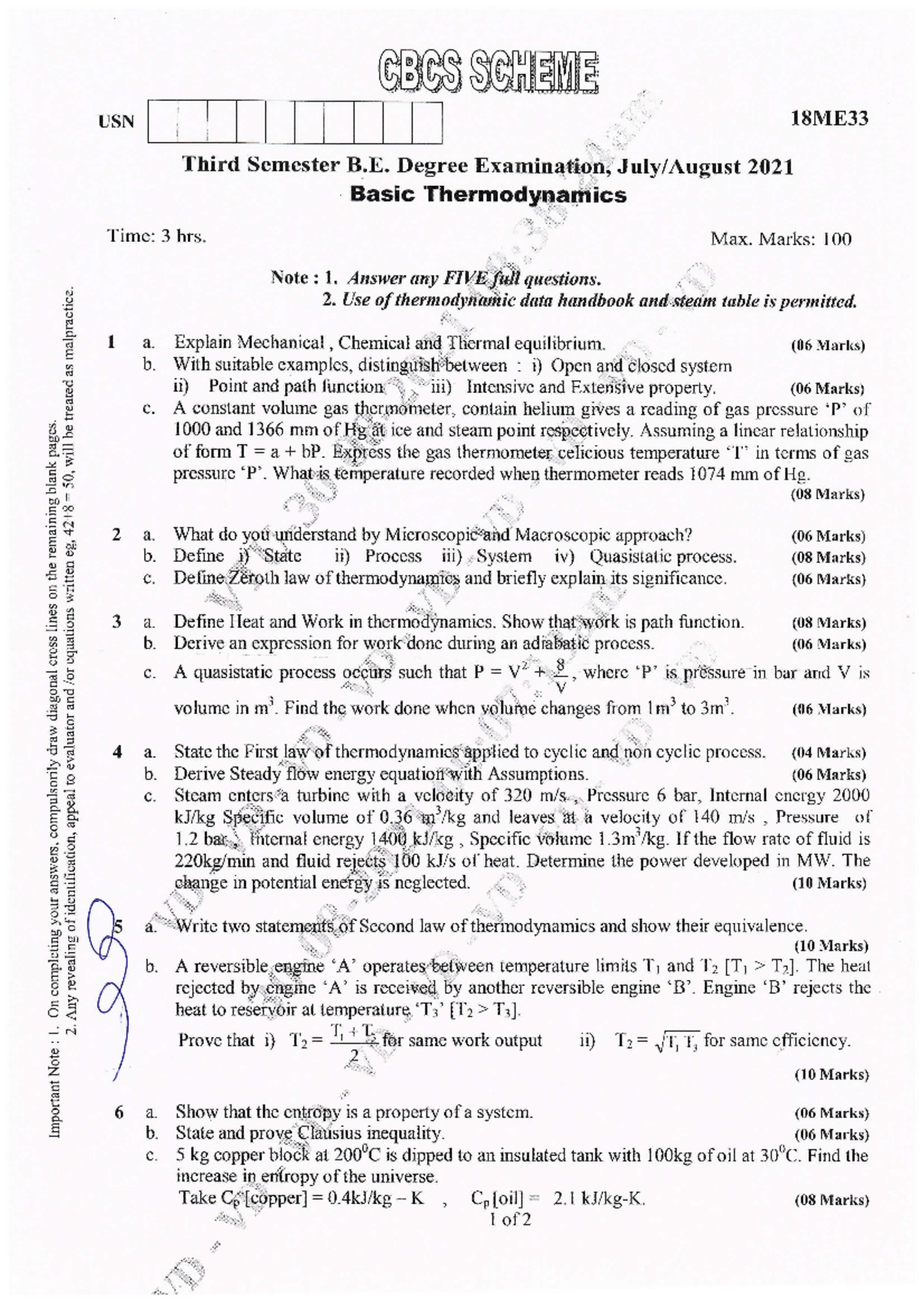 18ME33 Basic-Thermodynamics N-S-Hiremath - Mechanical Engineering - Studocu