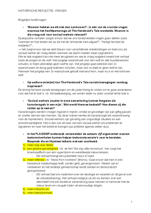 HR Examen - Historische reflectie - Arteveldehogeschool - Studocu