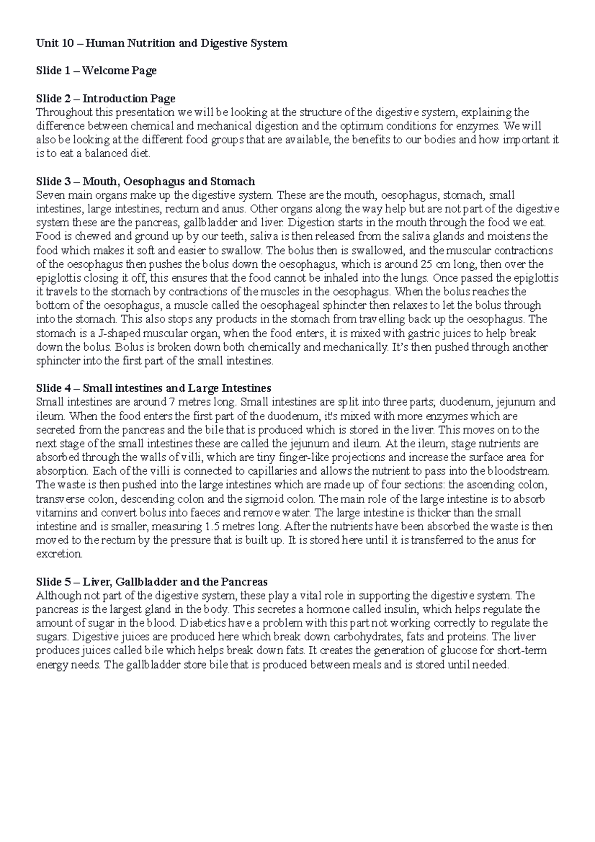 Unit 10 New 12-09-2022 Resubmitted - Unit 10 – Human Nutrition and ...