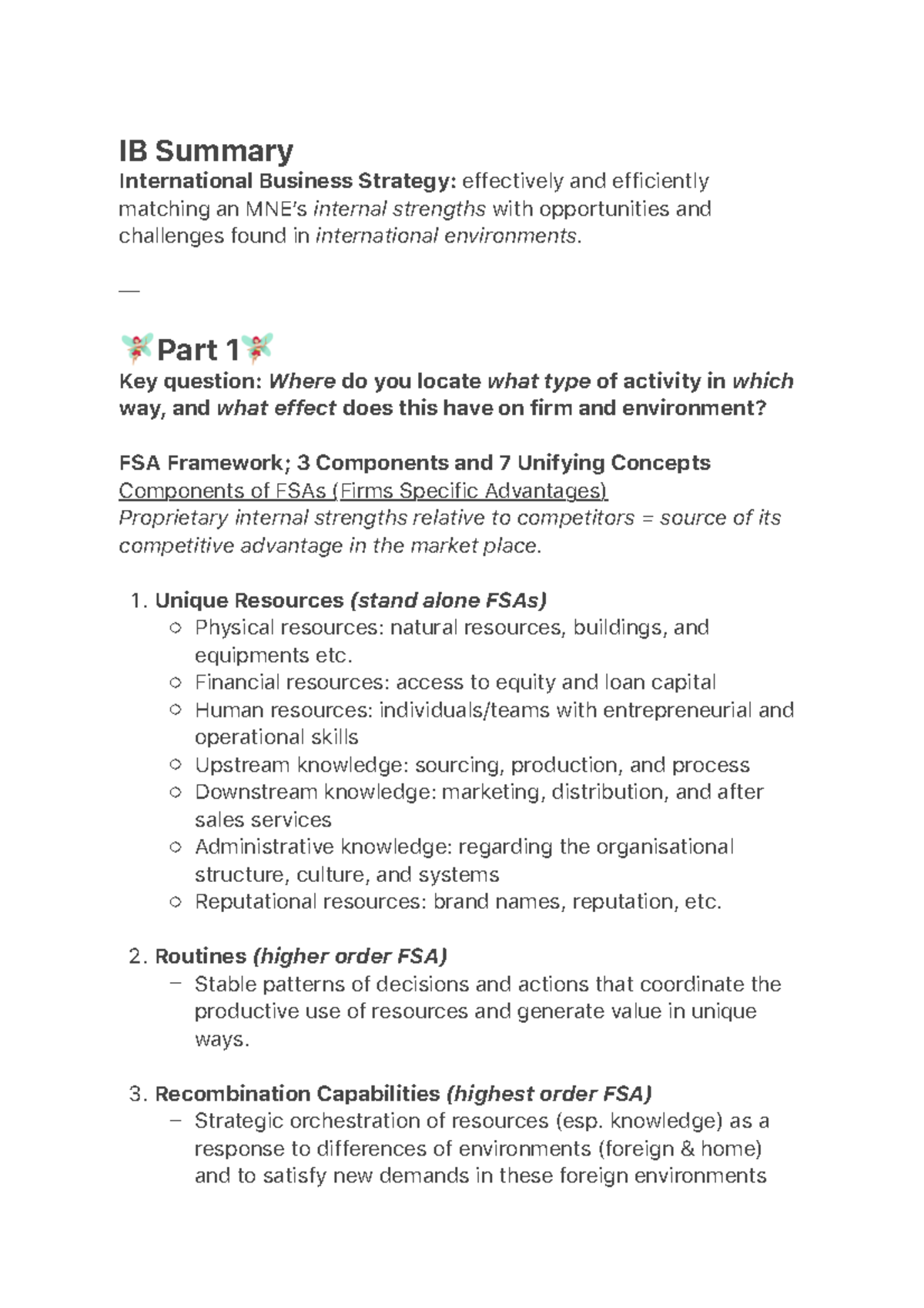 IB Summary - 1. 2. – 3. – IB Summary International Business Strategy ...