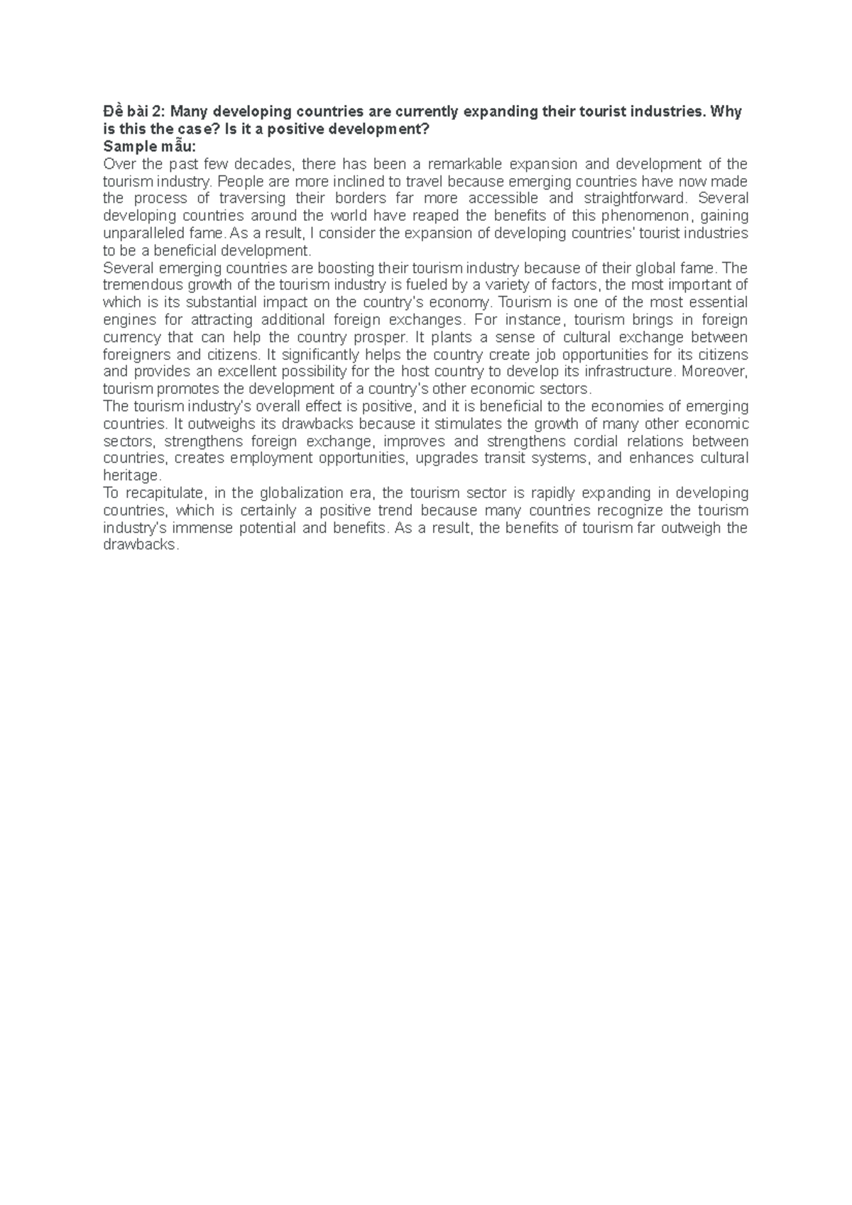 Đề bài 2 - An ielts essay about random topic - Đề bài 2: Many ...