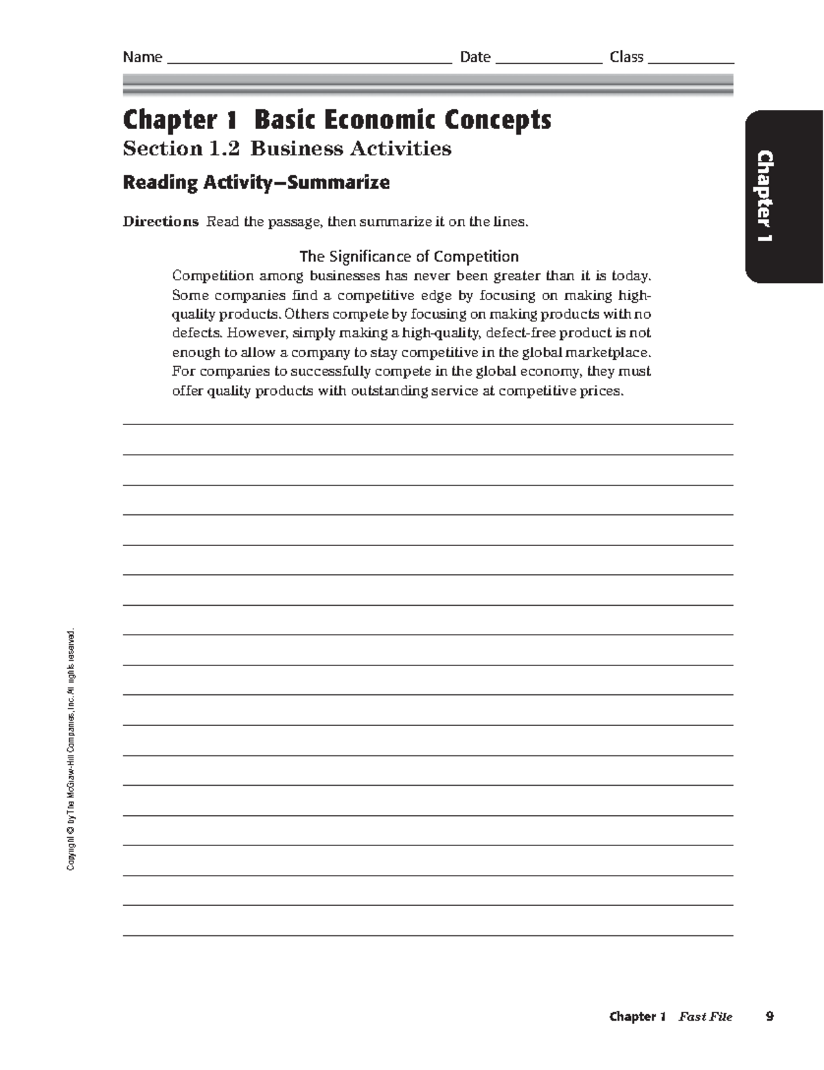 Reading activity - business foundation notes and activities - Copyright ...