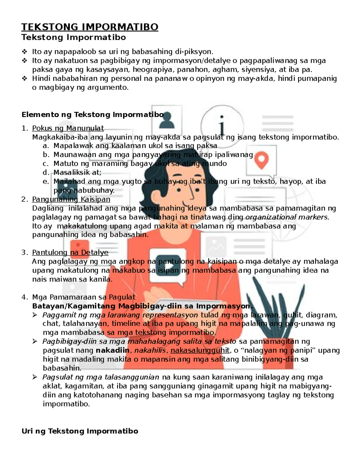 Ppittp Q3 Lesson 1 Tekstong Impormatibo - TEKSTONG IMPORMATIBO Tekstong ...