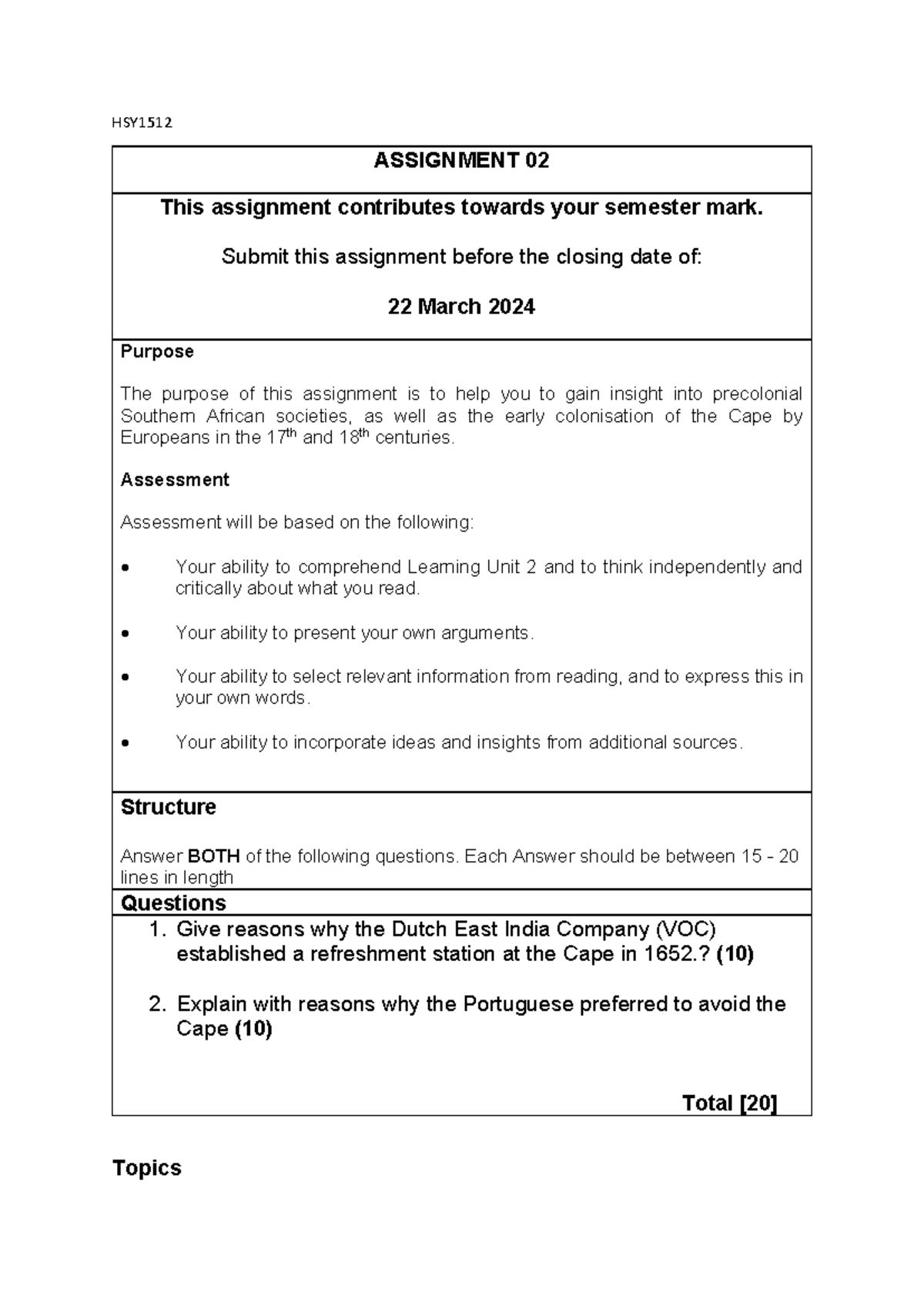 Assignment 02-S1-24 - HSY ASSIGNMENT 0 2 This assignment contributes ...