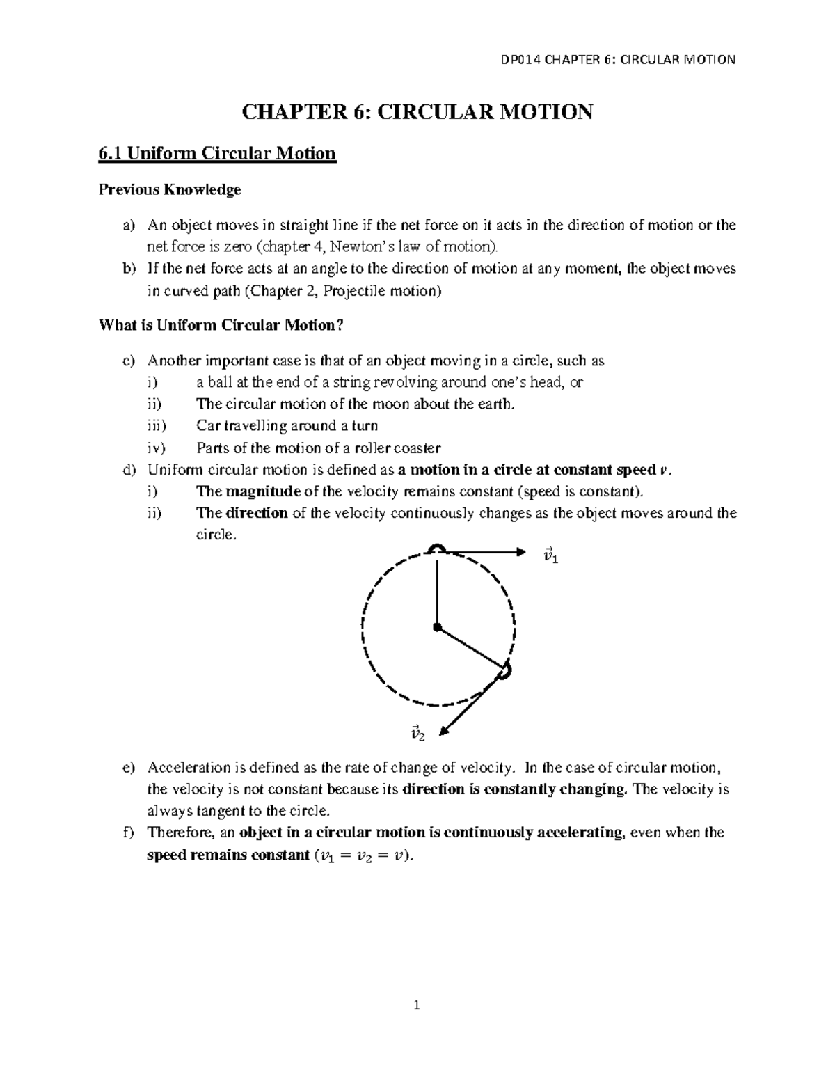 DP014 Notes Chapter 6 jawapan phy - CHAPTER 6: CIRCULAR MOTION 6 ...