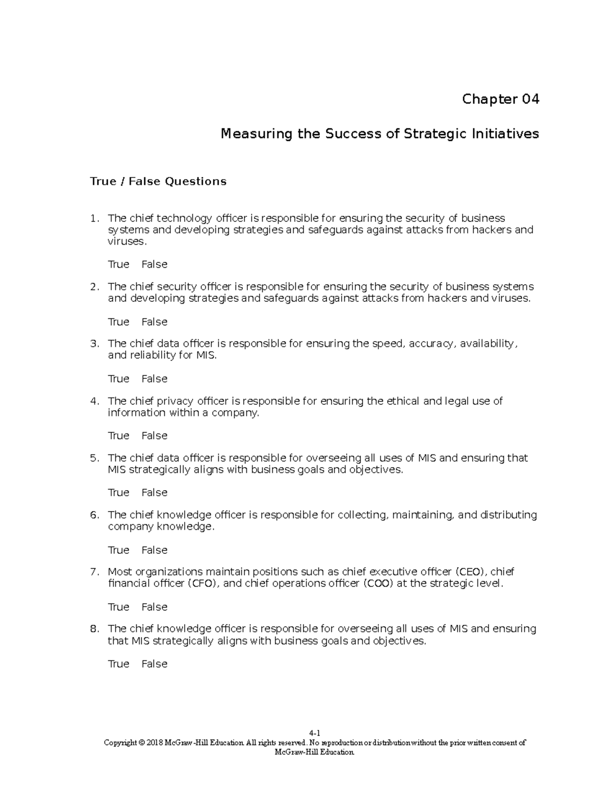 TBChap 004 - gdfgdf - Chapter 04 Measuring the Success of Strategic ...