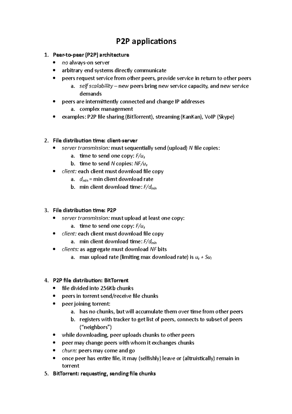 P2P Applications - P2P applications Peer-to-peer (P2P) architecture no ...
