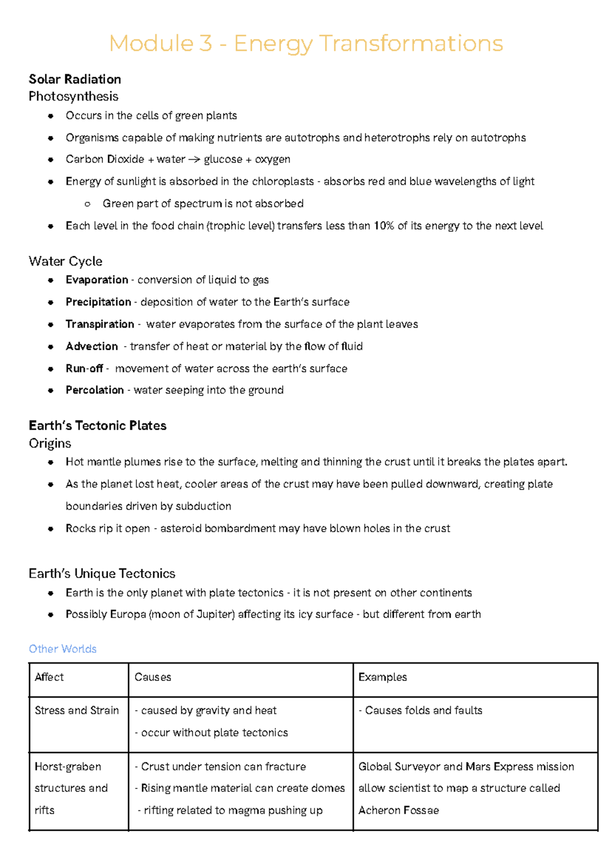 HSC EES Module 3 Notes - Module 3 - Energy Transformations Solar ...