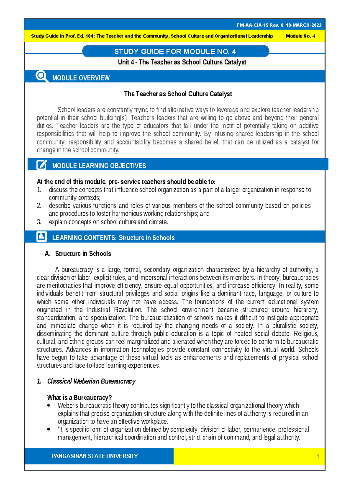PROF-ED-104-SG-4 - Copy - STUDY GUIDE FOR MODULE NO. 4 Study Guide in ...