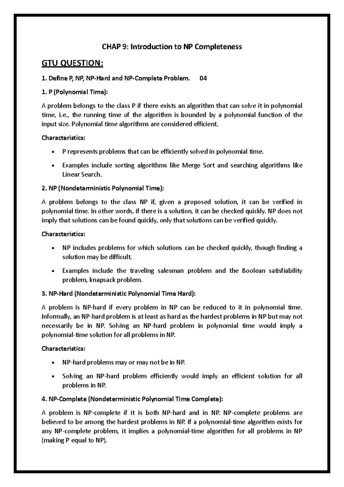 CHAP 9 - helpful notes of ADA - CHAP 9: Introduction to NP Completeness ...