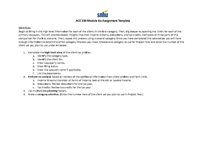 ACC330 3-4 Project One Milestone One - Compare the current tax year ...