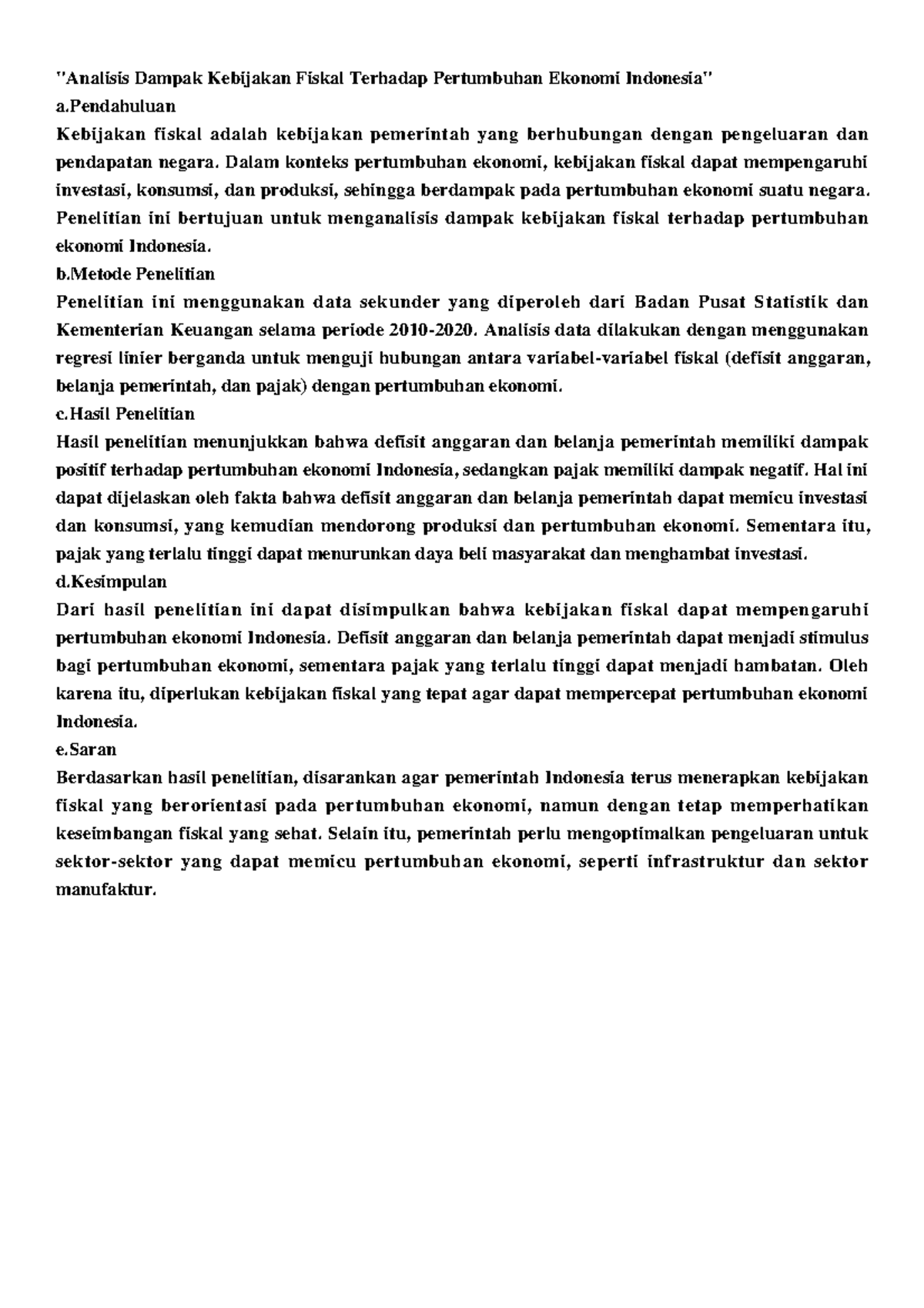 Ekonomi Fiskal - "Analisis Dampak Kebijakan Fiskal Terhadap Pertumbuhan ...