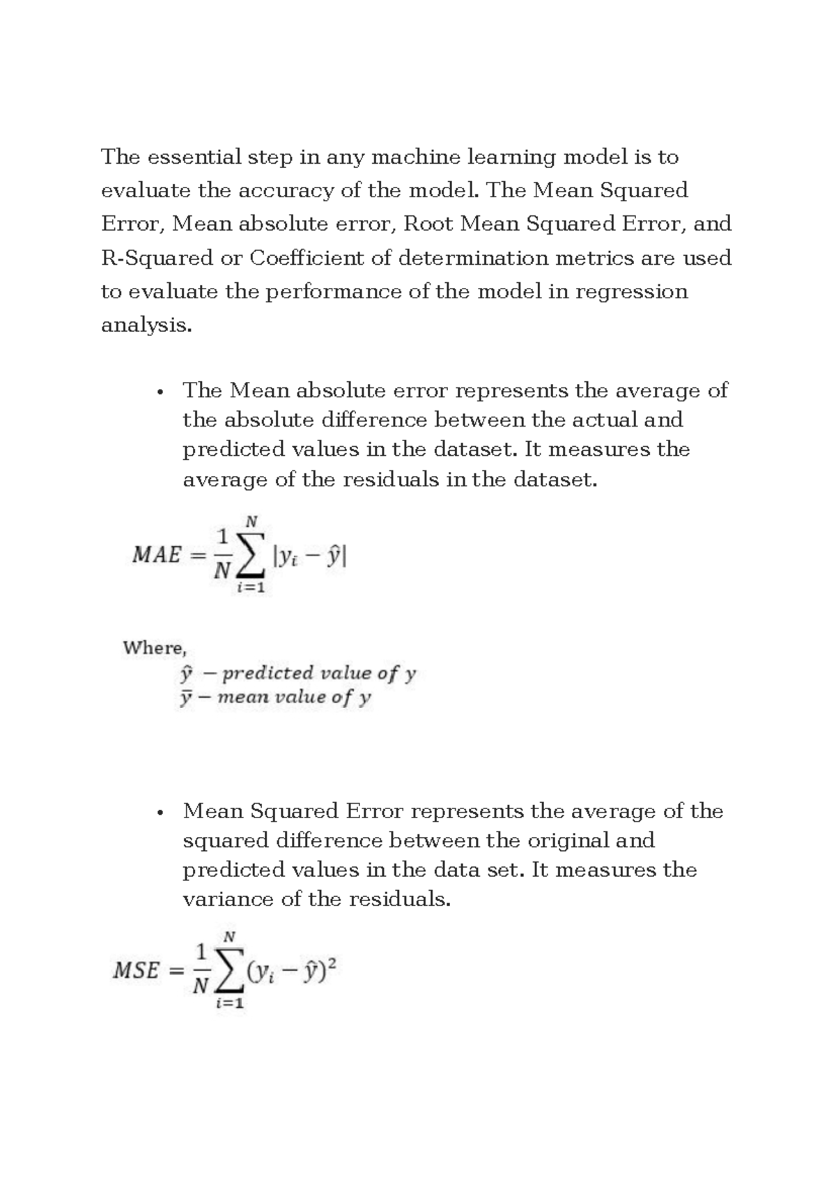Error metrics - The essential step in any machine learning model is to evaluate the accuracy of ...