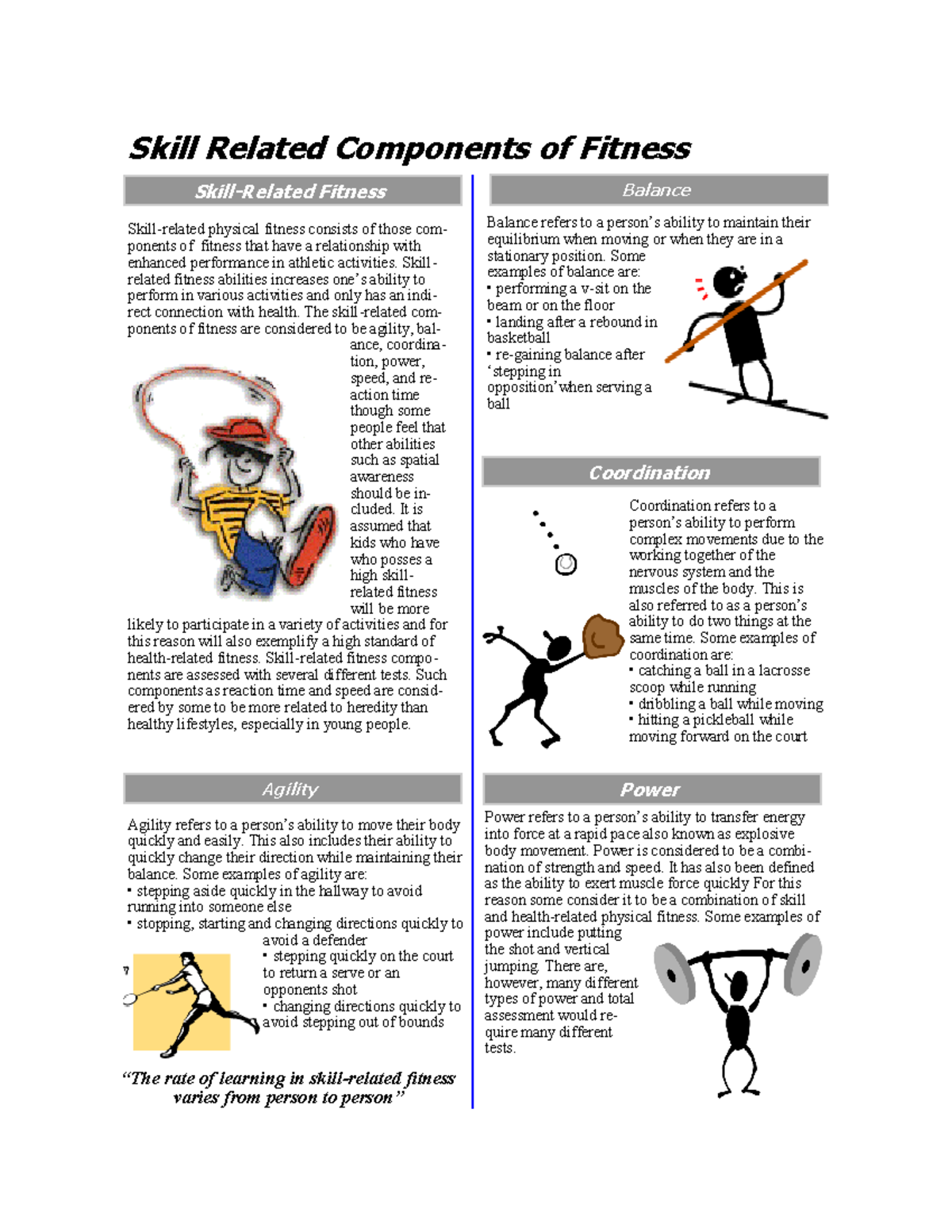 05 - Skill Related Co - hanan - Skill Related Components of Fitness ...
