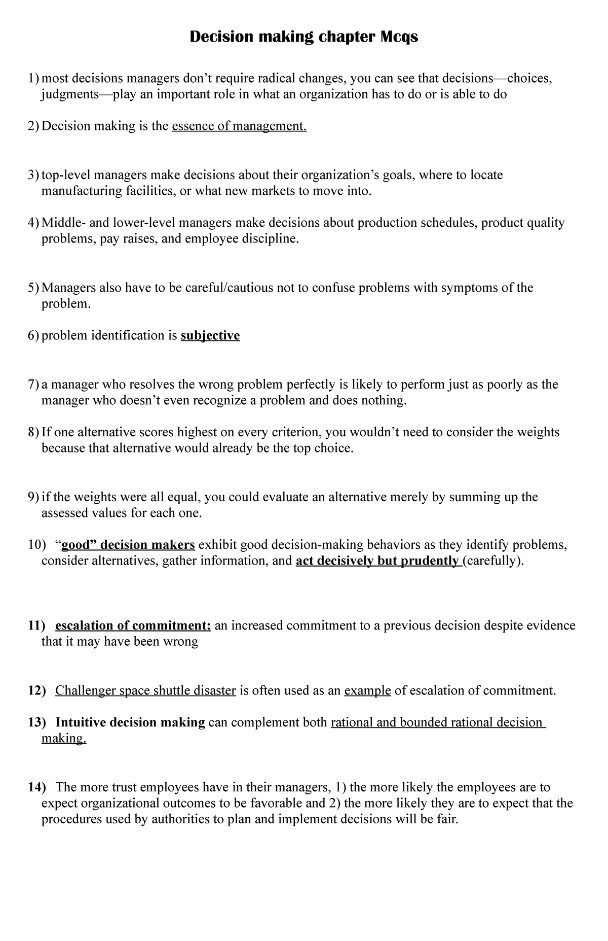 Decision making Mcqs - mcqs based questions - Decision making chapter ...