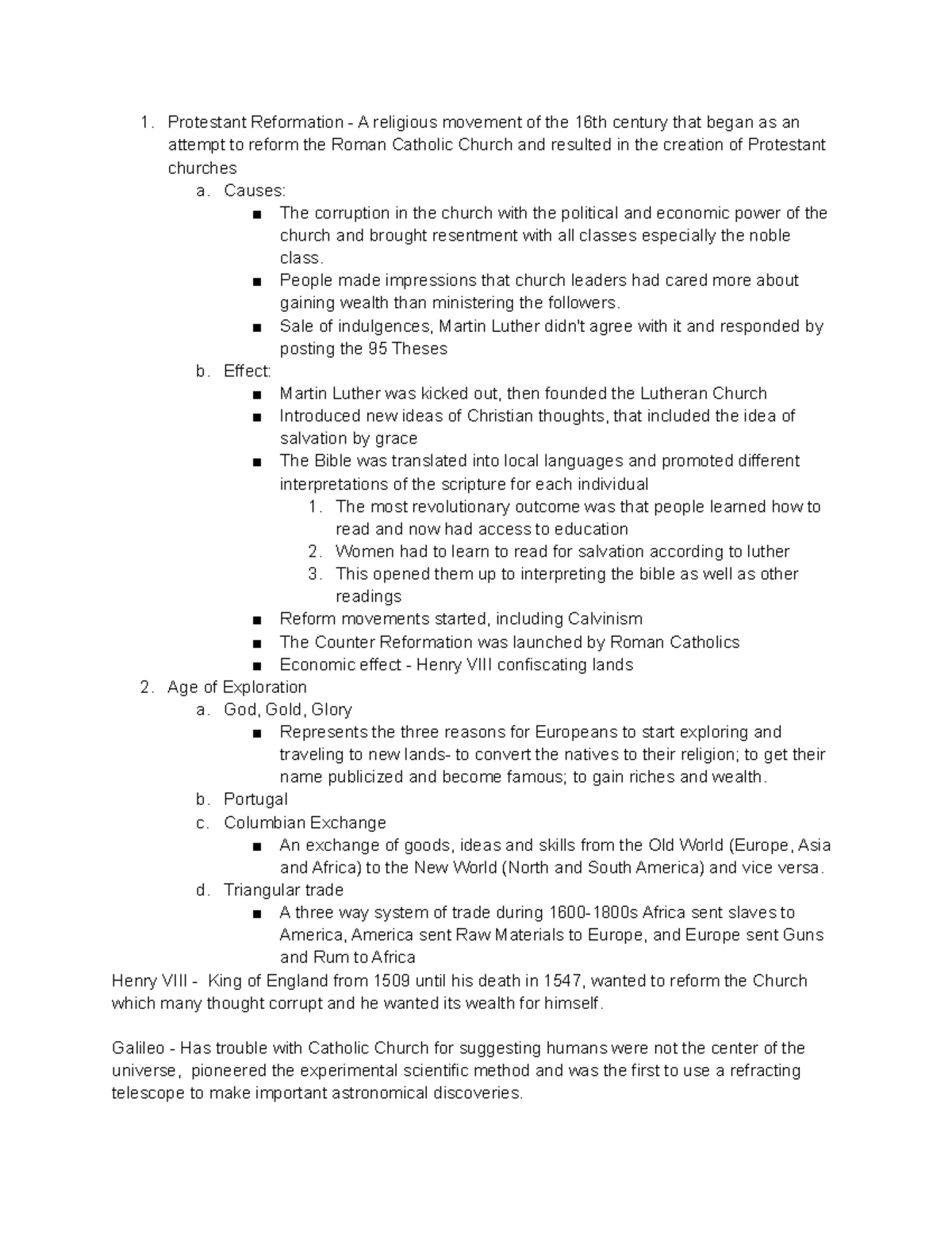 Midterm exam review - Nancy Steenburg - Protestant Reformation - A ...