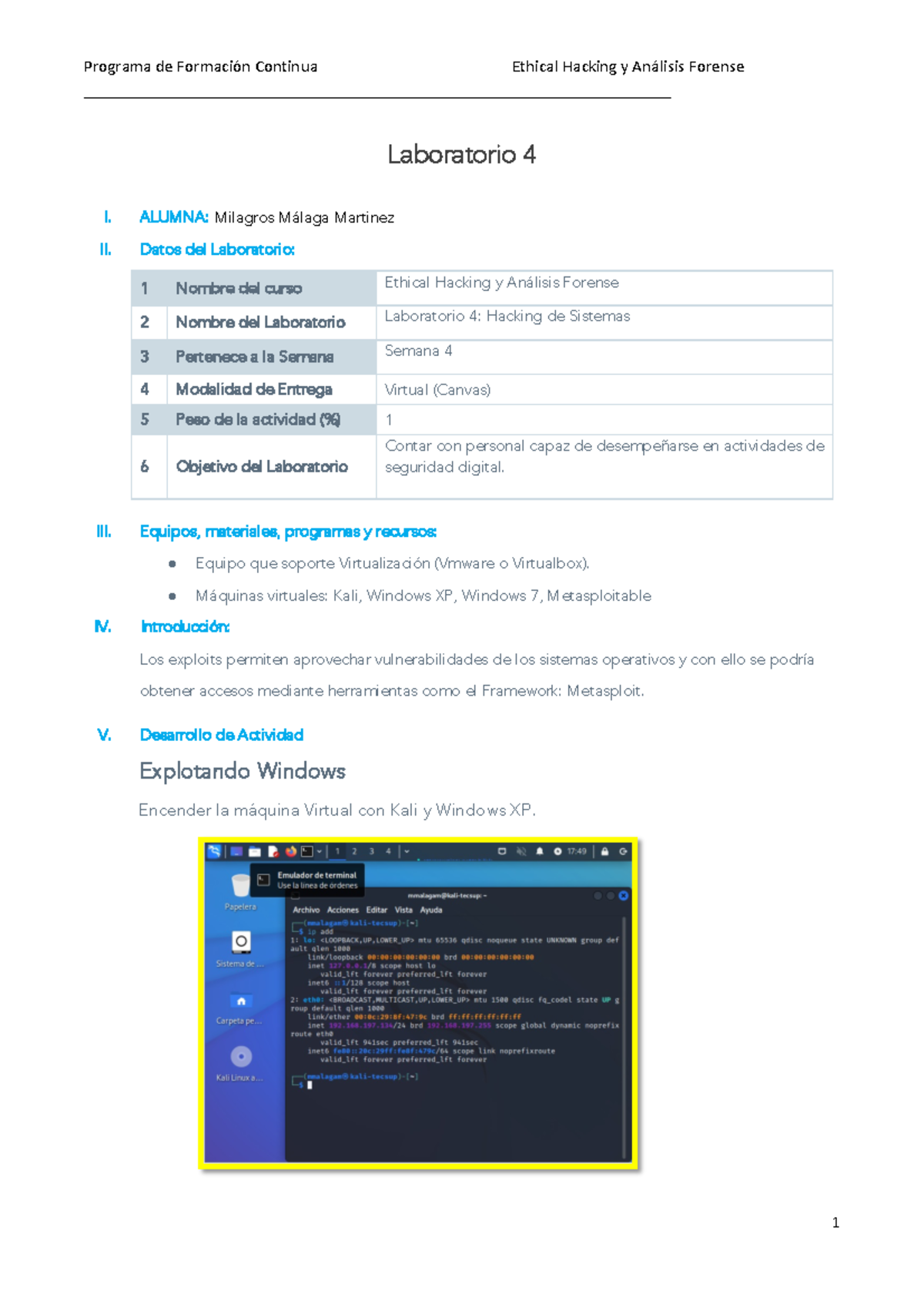 Lab04 - Hacking de Sistemas Mmmmm - - Studocu