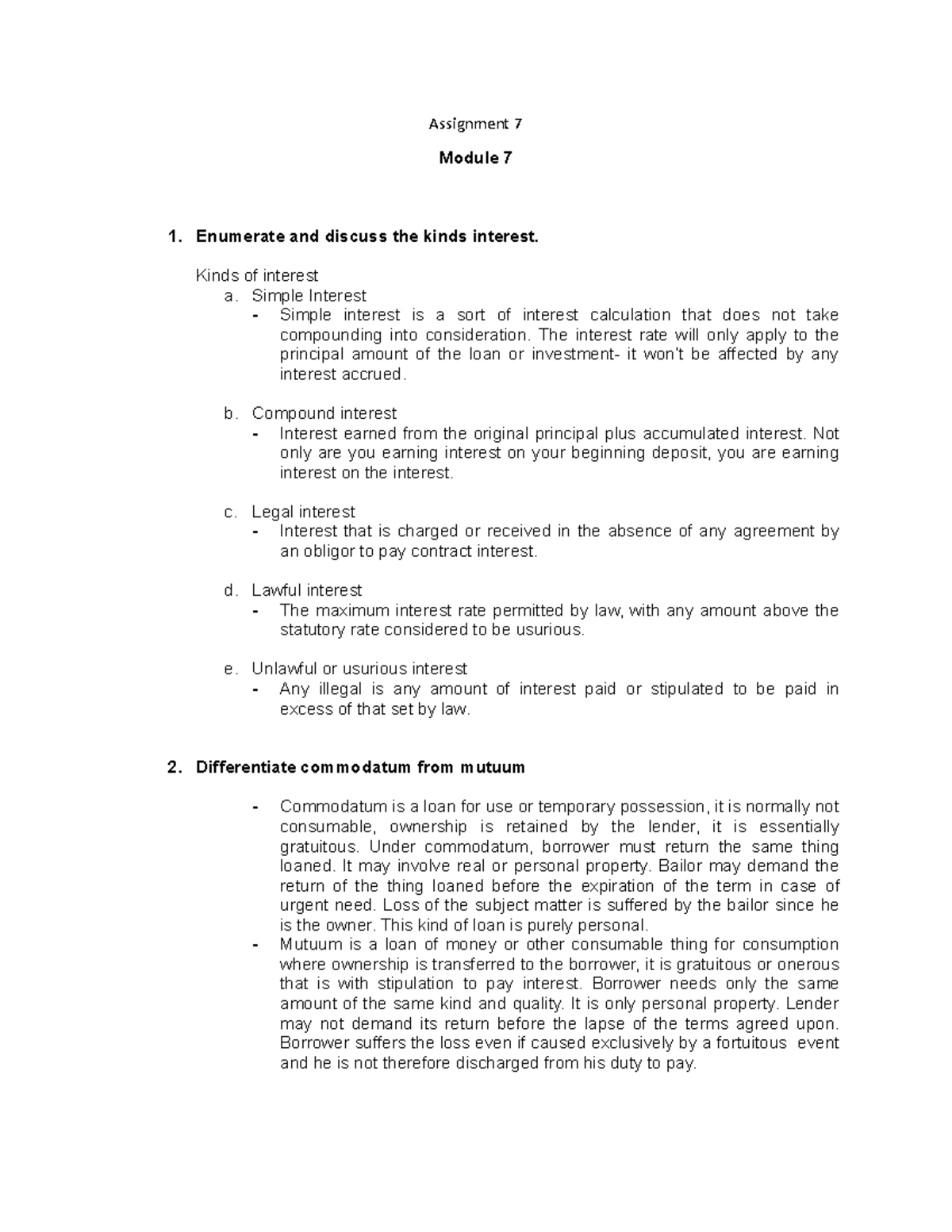 LAW2 Assignment 7 - oblicon - Assignment 7 Module 7 Enumerate and ...