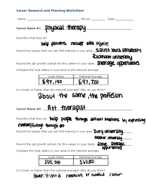 16 Career Cluster Worksheet-1 - Career Clusters Identify each Career ...