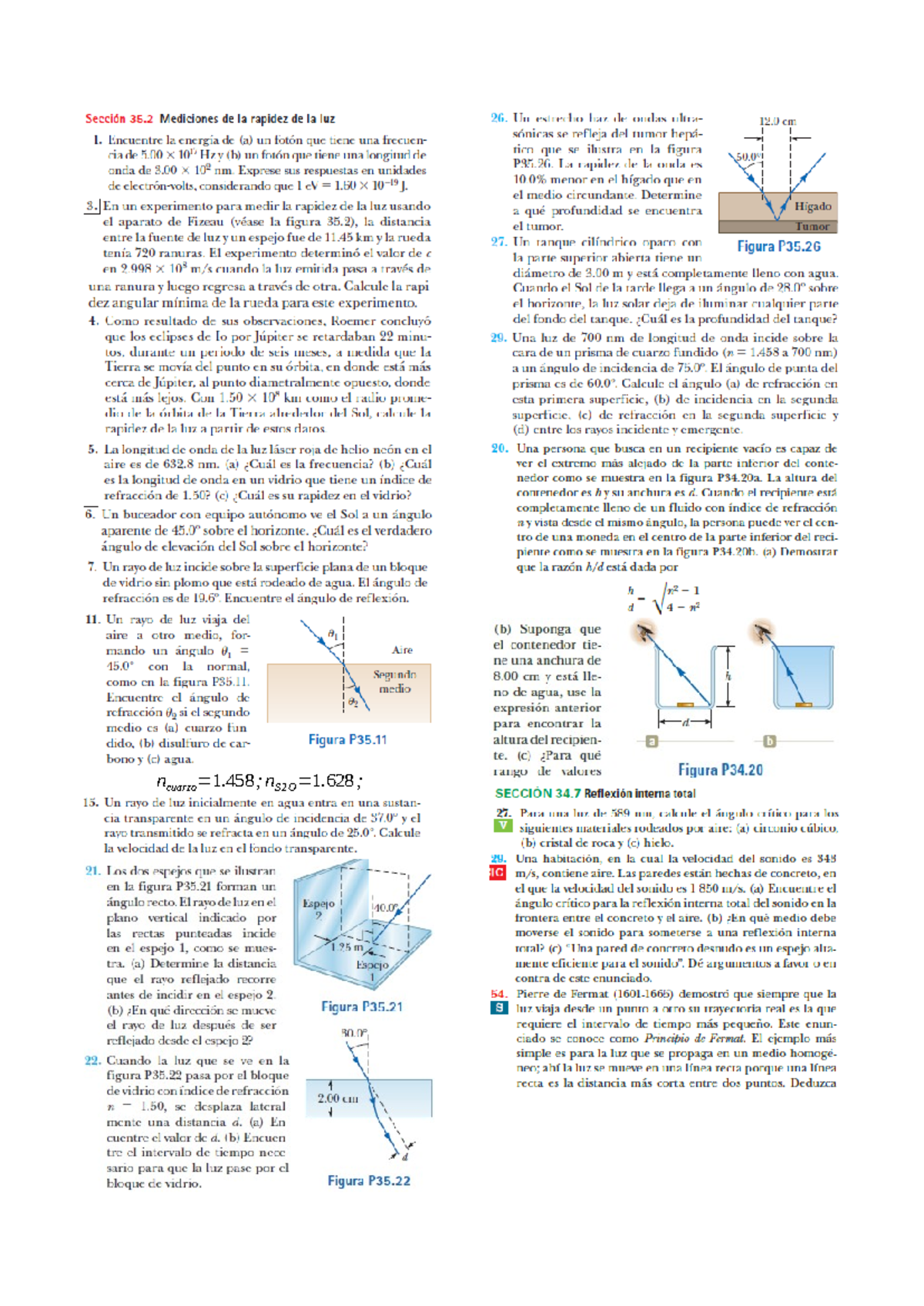 Ondas y Optica - Nos habla de las mediciones de la rapidez de la luz - Sección 35 Mediciones de ...