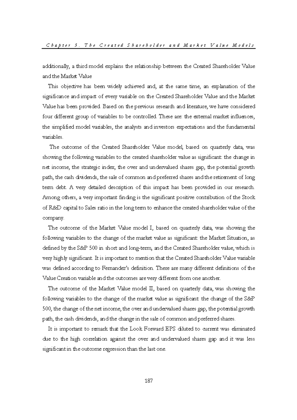 THE Determinants Macro 29 - 187 C h a p t e r 5. T h e C r e a t e d S h a r e h o l d e r a n d ...