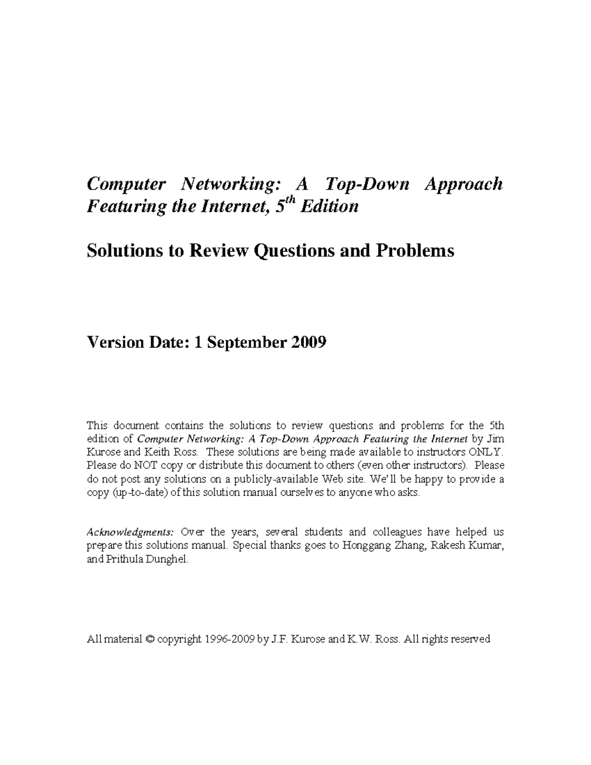 计算机网络自顶向下方法第五版答案 - You can understand from the book - Computer ...