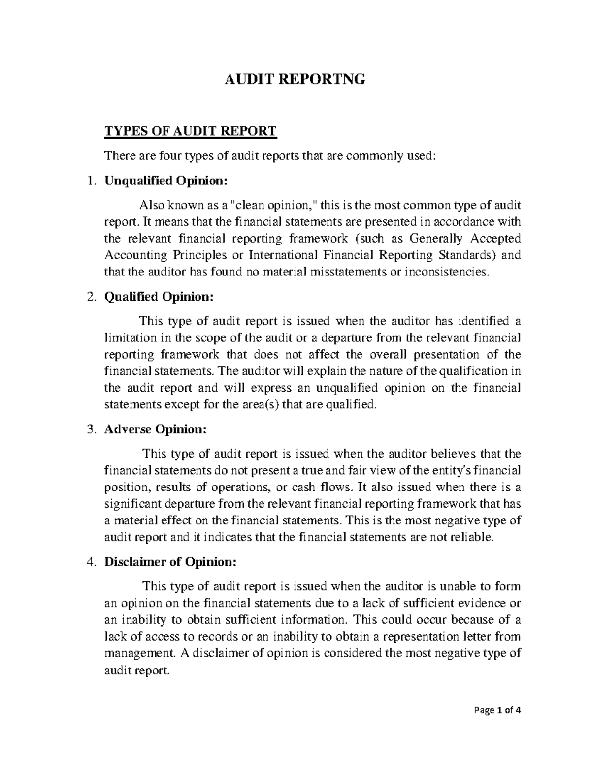 " Transparent and Accurate: An Inside Look at Audit Reporting Process ...