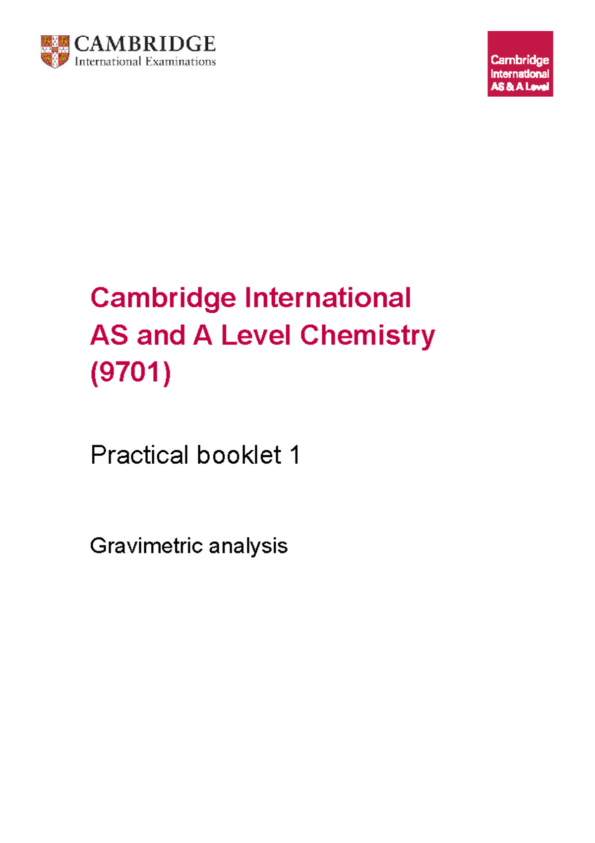 9701 Practical booklet 01 (accompanies scheme of work 2016 ...