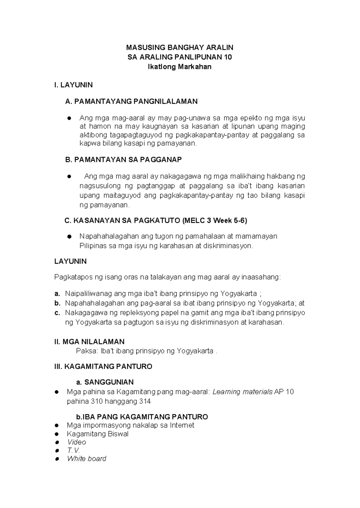 DLP-WEEK-5-6-AP - Lecture Notes and DLP - MASUSING BANGHAY ARALIN SA ...