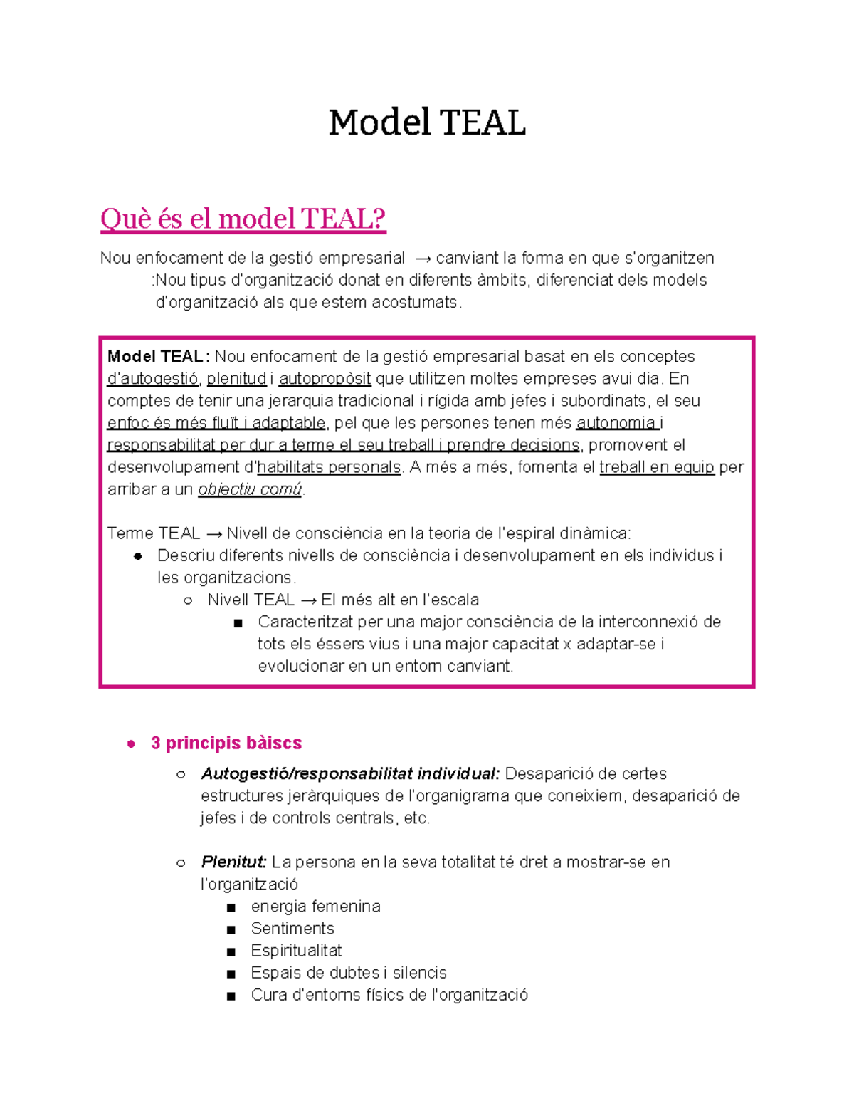 El Model TEAL a partir d'un video - Model TEAL Què és el model TEAL ...