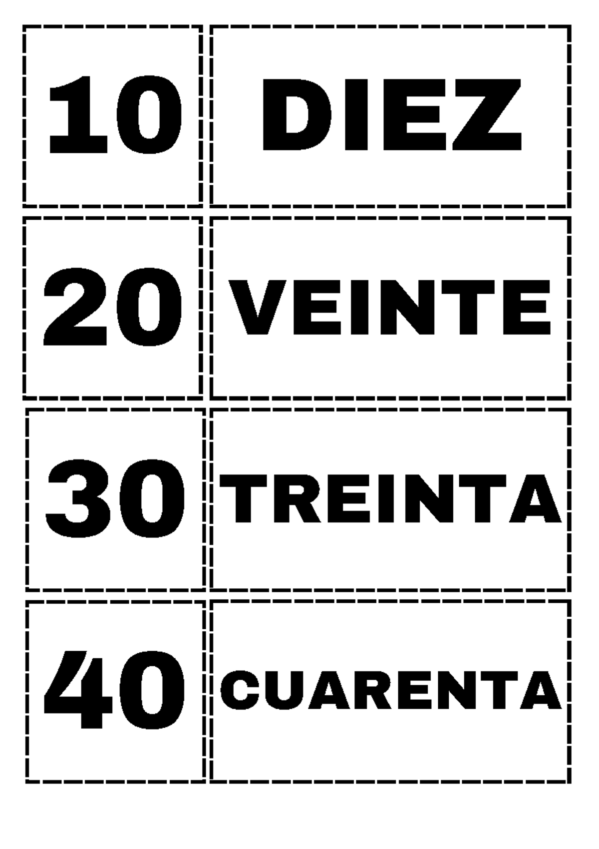ACT. Dieces 2 - Para imprimir - Matemática - 10 DIEZ 20 VEINTE 30 ...