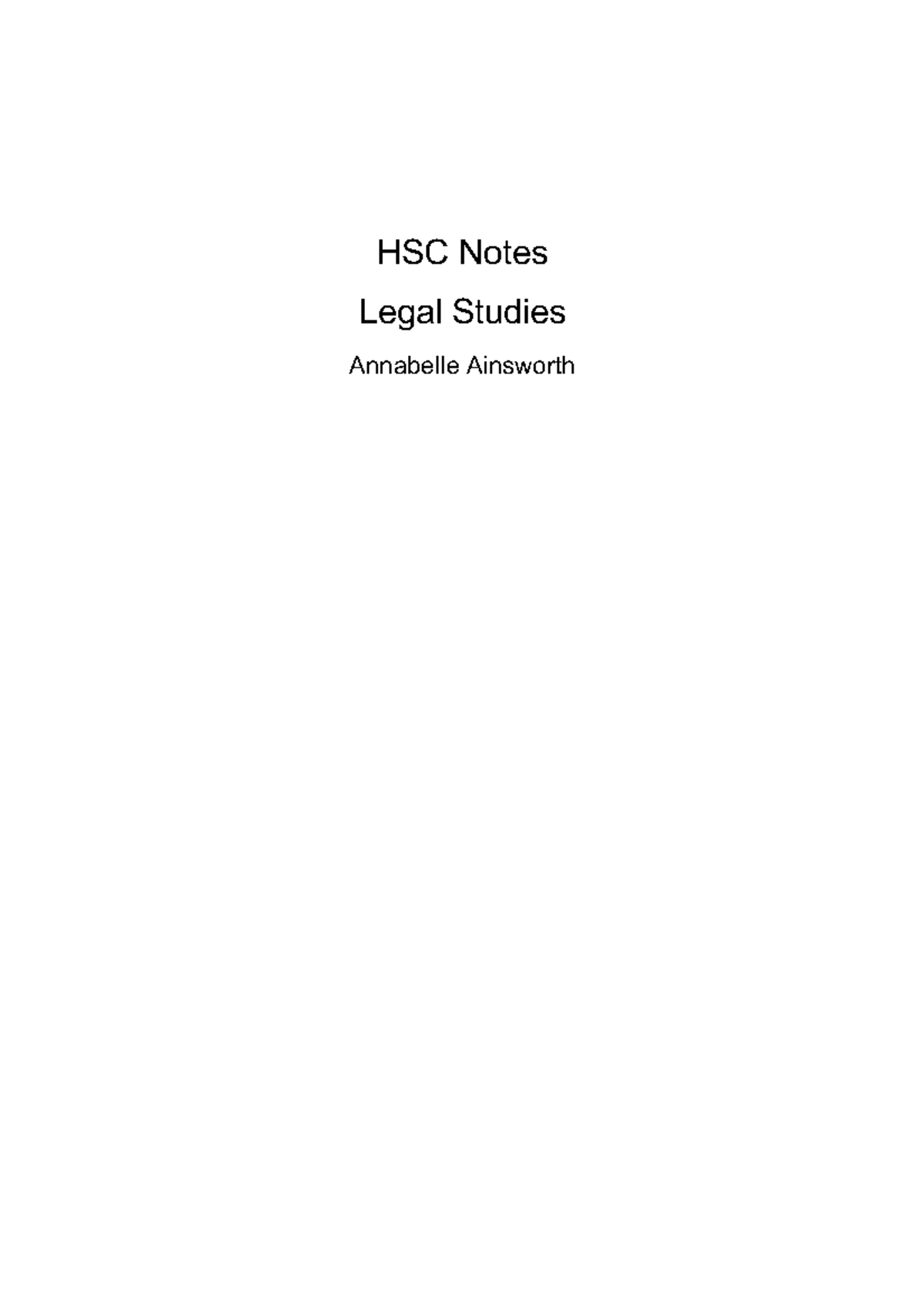 HSC Notes - Legal Studies - HSC Notes Legal Studies Annabelle Ainsworth ...