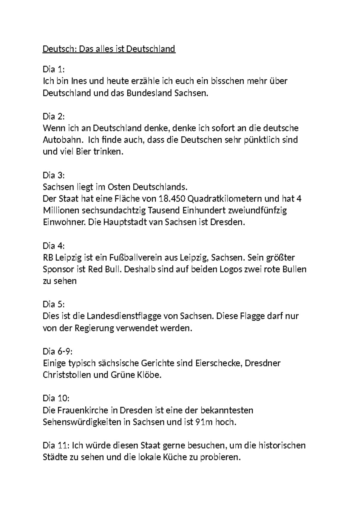 Duits presentatie - tekst van mondelinge opdracht - Deutsch: Das alles ...