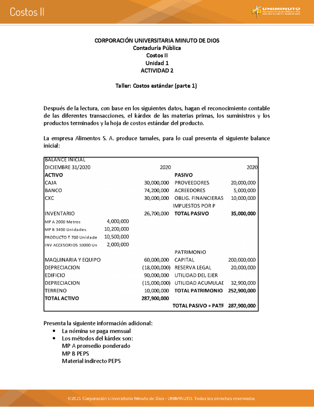 Actividad 2 Costos - FFFFFFFFFFFFFFFFFFFFFFFFFFFFF - CORPORACIÓN ...