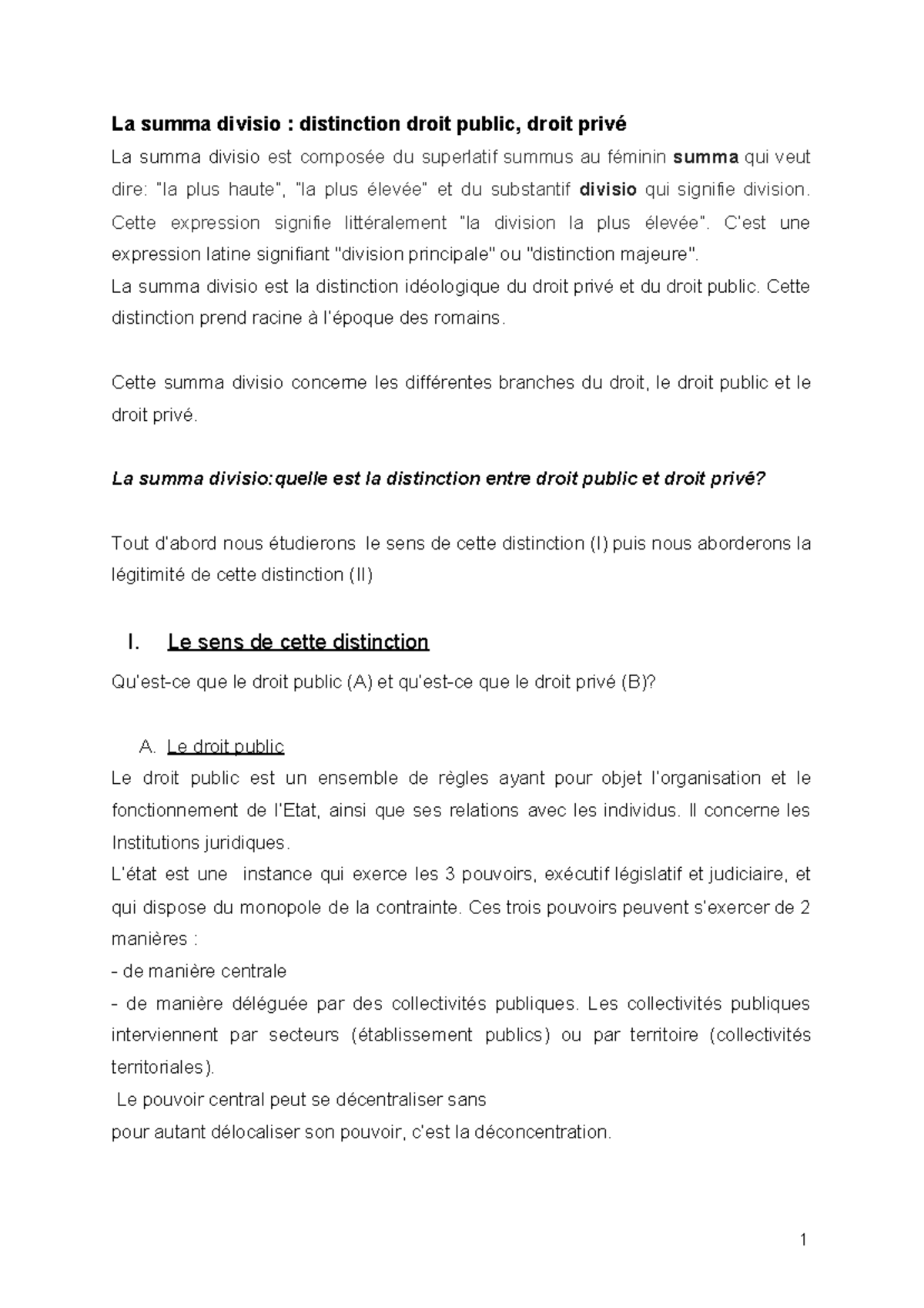 La summa divisio distinction droit public, droit privé - Cette ...