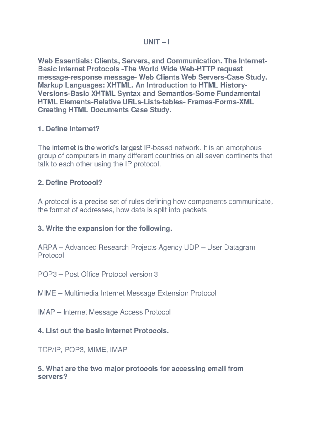 Cyber security - UNIT – I Web Essentials: Clients, Servers, and ...