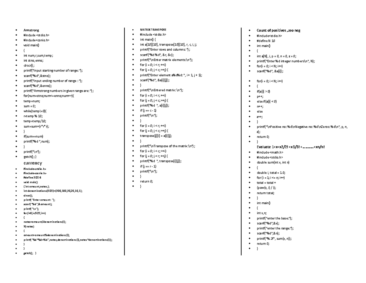 data structures lab programs - Armstrong #include #include void - Studocu data structures lab programs - Armstrong #include #include void - Studocu