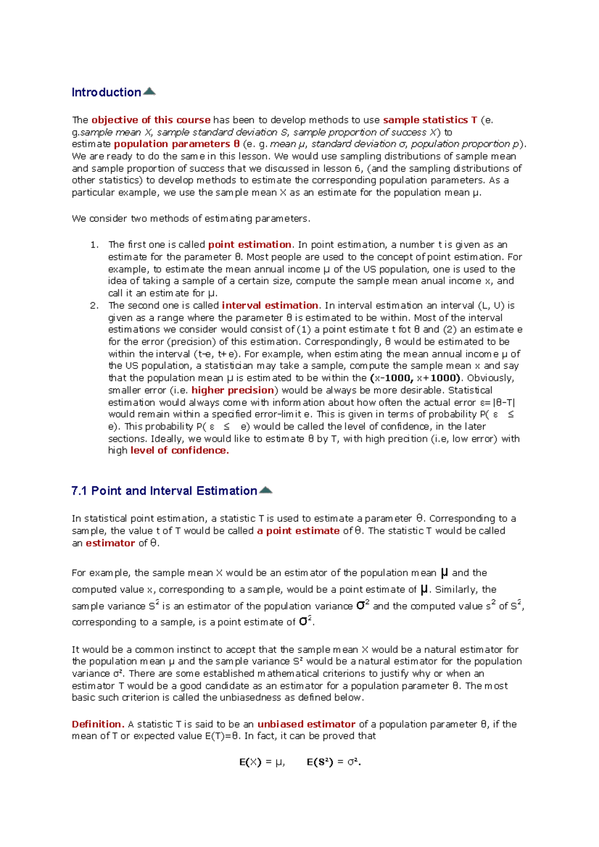 Lecture notes, lecture 7 - Introduction The objective of this course ...