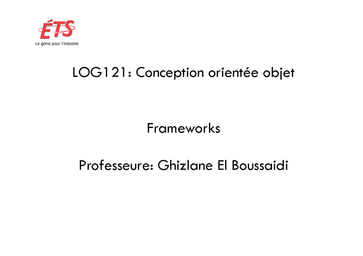 Log121Frameworks - aaa - ! - Studocu