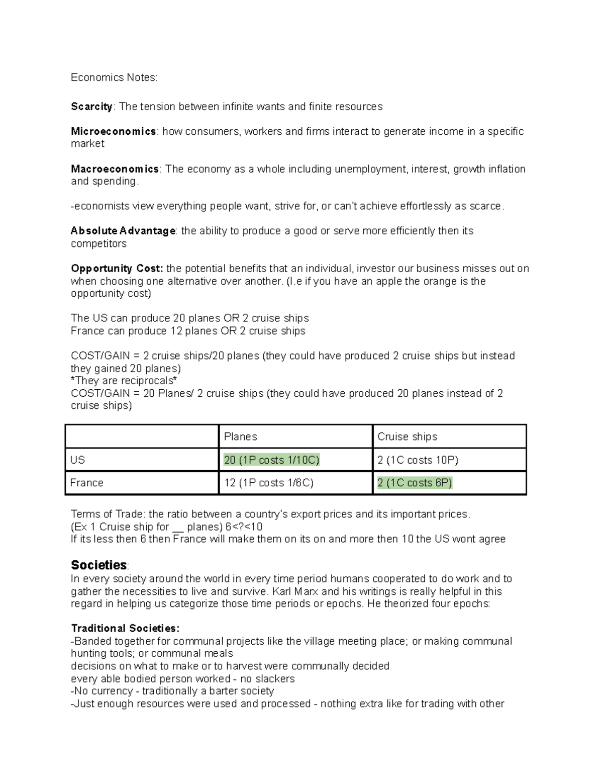 Introduction to Economics Notes - Economics Notes: Scarcity : The ...