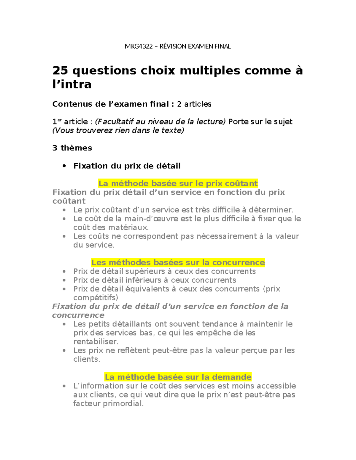 MKG4322 – Révision Examen Final - MKG4322 – RÉVISION EXAMEN FINAL 25 ...