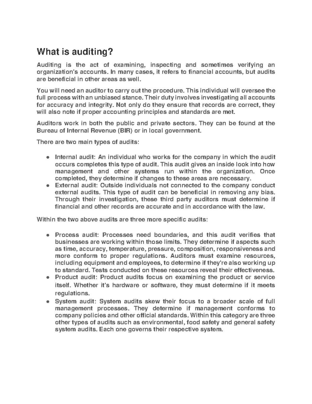 OP Lecture 00 - Summary Mastery Course in Auditing - What is auditing ...