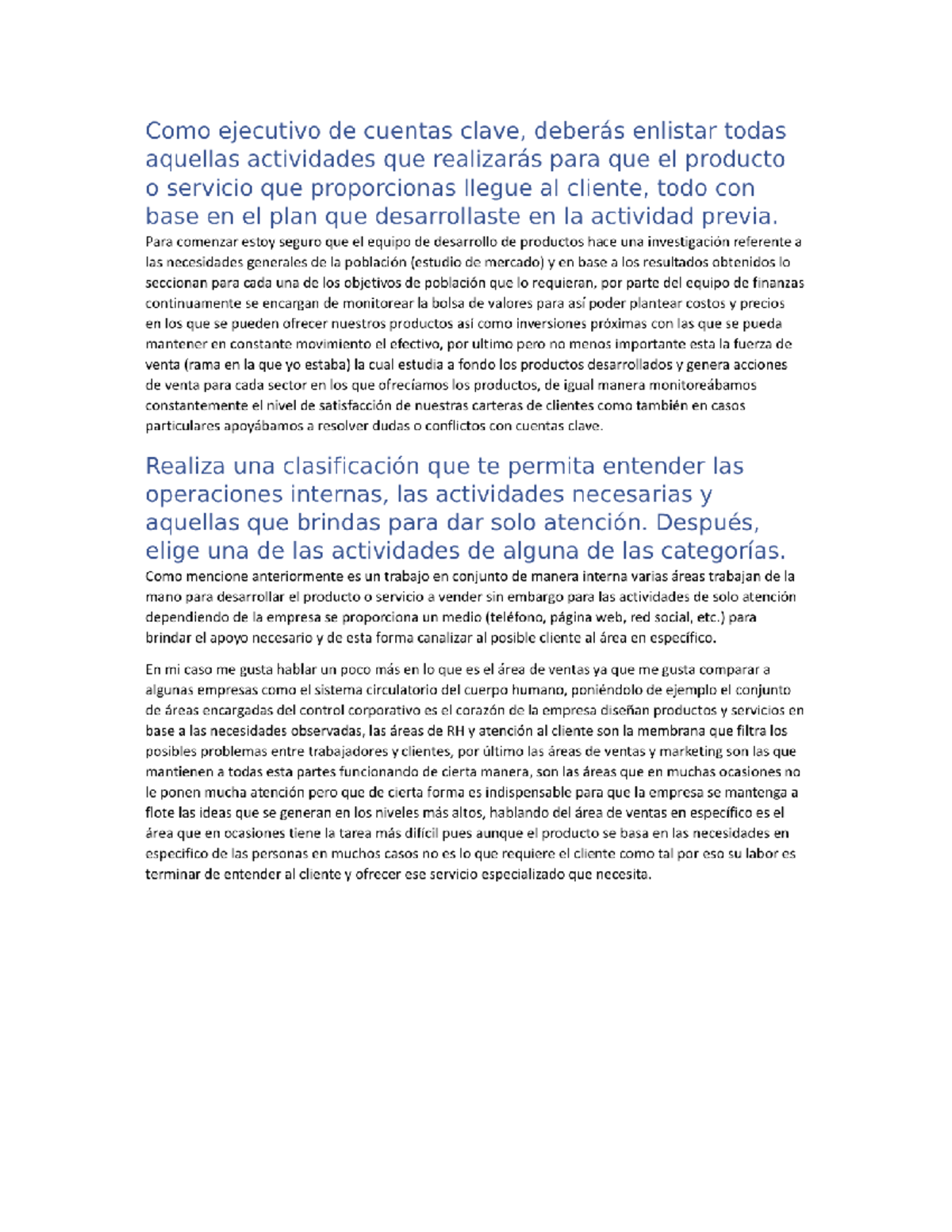 Actividad 3 administracion de cuentas - Como ejecutivo de cuentas clave ...