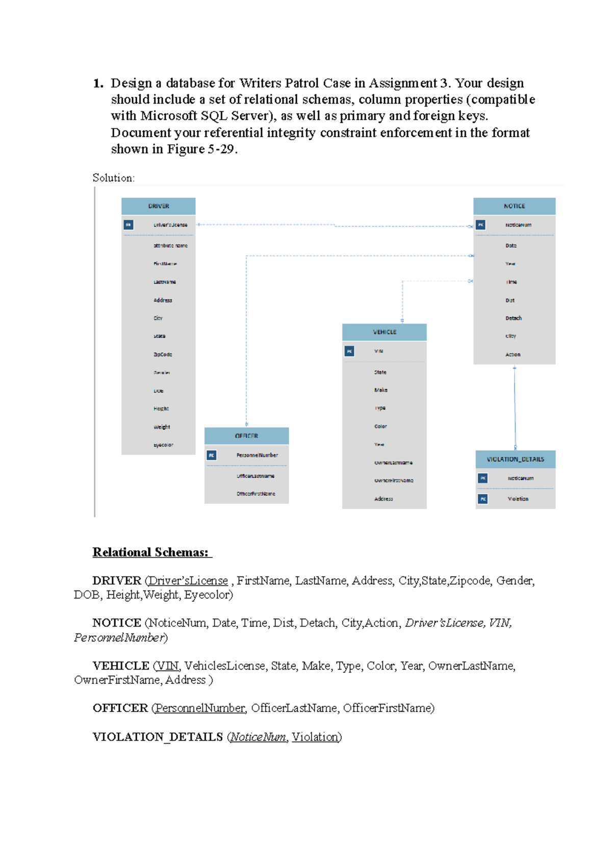 2300part3 - how to make ERD and explain them - 1. Design a database for ...
