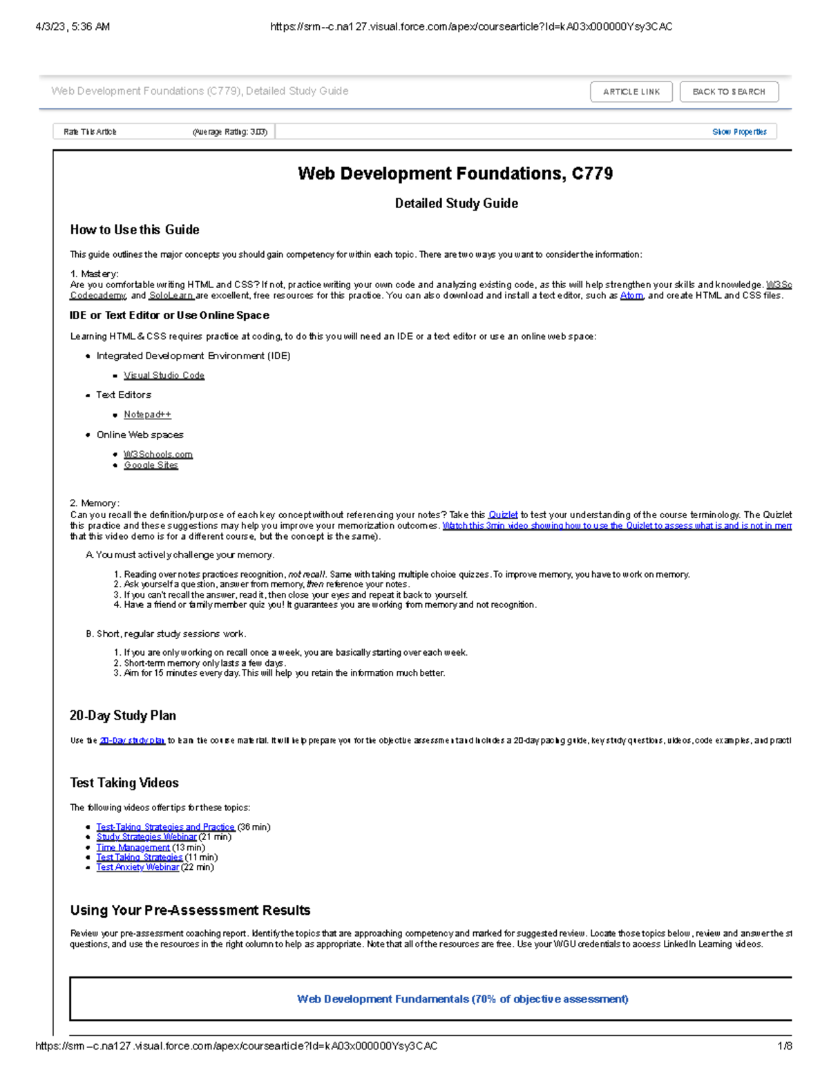 C779 study guide - Web Development Foundations, C Detailed Study Guide ...